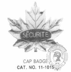 Standard Canadian Security Cap Badge | Identification Badges | William ...