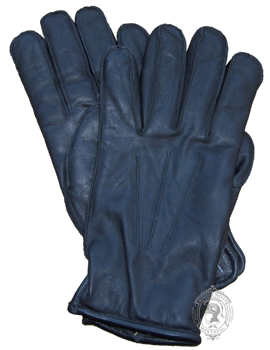 Black Leather Uniform Gloves, Lined